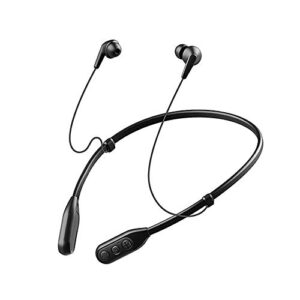 EXFIT BCS-150 | Wireless Bluetooth Headphones Neckbands with Clear Calls, Powerful Bass, Noise Reduction for Home Office, Video Conference (Black)