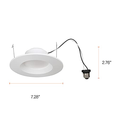 SYLVANIA 5”/6” LED Recessed Downlight with Trim, 9W=65W, Dimmable, 5 CCT Selectable (2700K, 3000K, 3500K, 4000K, 5000K), Wet Rated / UL / Energy Star -12 Pack (62237)