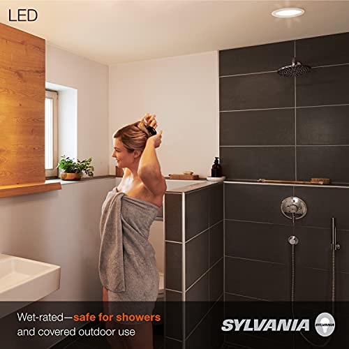 SYLVANIA 5”/6” LED Recessed Downlight with Trim, 9W=65W, Dimmable, 5 CCT Selectable (2700K, 3000K, 3500K, 4000K, 5000K), Wet Rated / UL / Energy Star -12 Pack (62237)