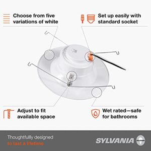 SYLVANIA 5”/6” LED Recessed Downlight with Trim, 9W=65W, Dimmable, 5 CCT Selectable (2700K, 3000K, 3500K, 4000K, 5000K), Wet Rated / UL / Energy Star -12 Pack (62237)