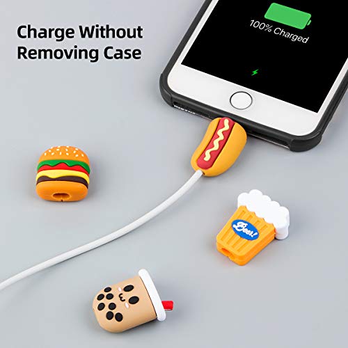 SUNGUY Cute Cable Protector, 20PCS Cable Saver, Fruit Animal Charging Cable Buddies, Cable Protect Sets Compatible for iPhone iPad Charger Cable Only