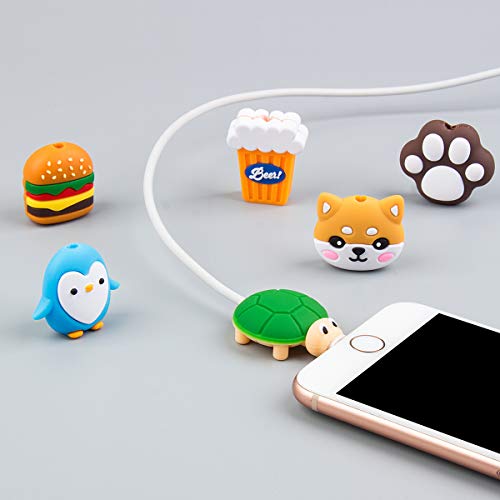 SUNGUY Cute Cable Protector, 20PCS Cable Saver, Fruit Animal Charging Cable Buddies, Cable Protect Sets Compatible for iPhone iPad Charger Cable Only