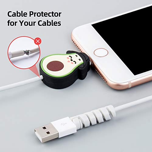 SUNGUY Cute Cable Protector, 20PCS Cable Saver, Fruit Animal Charging Cable Buddies, Cable Protect Sets Compatible for iPhone iPad Charger Cable Only