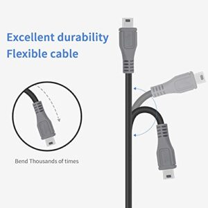 Duttek Mini USB to USB C OTG Cable, USB C Male to Mini USB 5-Pin Male On-The-go Data Convertor Adapter OTG Cable for MacBook, iMac Pro, Chromebook Pixel(Grey & Black) (10 inch/25 cm)