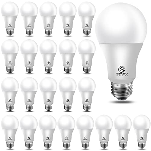 Energetic 24 Pack LED Light Bulbs, 60 Watt Equivalent A19 LED Bulb, Soft White 2700K, Non-Dimmable, E26 Base, UL Listed, 15000 Hrs, Standard Light Bulbs