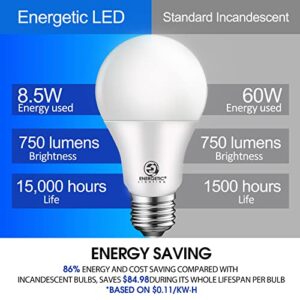 Energetic 24 Pack LED Light Bulbs, 60 Watt Equivalent A19 LED Bulb, Soft White 2700K, Non-Dimmable, E26 Base, UL Listed, 15000 Hrs, Standard Light Bulbs