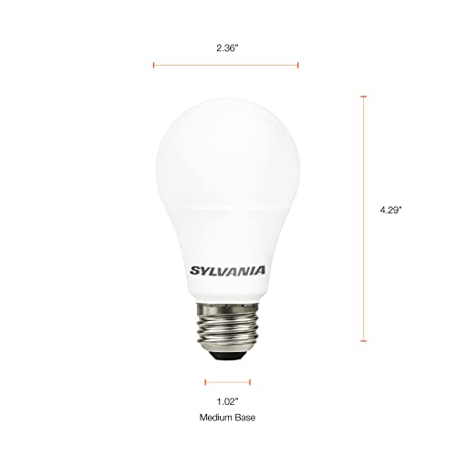 SYLVANIA LED A19 Light Bulb, 100W Equivalent, Efficient 14W, 1500 Lumens, Frosted Finish, Daylight - 4 Pack (78103)