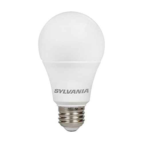 Sylvania A19 LED Light Bulb, 100W = 16W, Dimmable, Medium Base, Frosted Finish, 1600 Lumens, 3500K, Bright White - 4 Pack (40738)