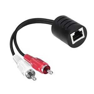 Ullnosoo Audio Balun, RCA Over Cat5/ 6, 3.5mm Stereo to RJ45 and 2 RCA Male to RJ45 Adapter Extender Converter