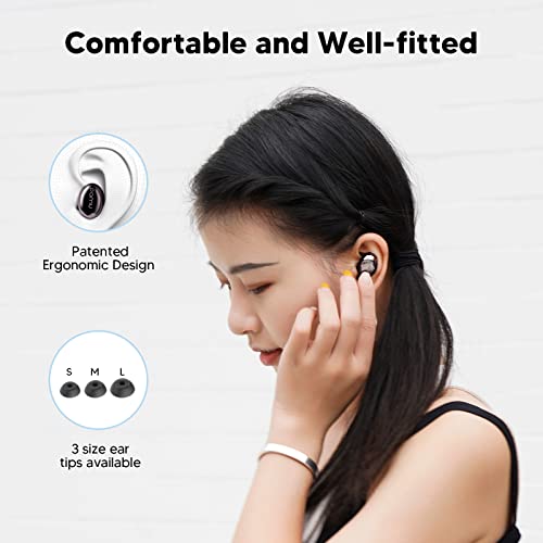 pamu Wireless Earbuds Bluetooth Headphones with Charging Case, ENC Noise Canceling in-Ear Sports Earphones w/Twin&Mono Mode, Hi-Fi Stereo Sound, Touch Control/IPX4 Waterproof/21 Hrs Playback, Grey