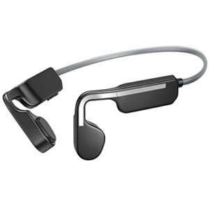 vofuoe bone conduction headphones, open ear wireless bluetooth headset, sports headsets with microphone ipx6 sweatproof earphones bluetooth 5.3 earbuds for running, gym, hiking, cycling-black & grey