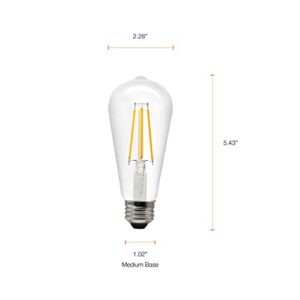 LEDVANCE Sylvania WiFi LED Smart ST19 Light Bulb, 5W Efficient with Filament, for Alexa / Google Assistant, Energy Star, Clear, 2700K, Soft White - 1 Pack (75799)