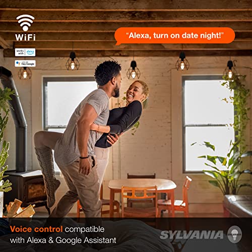 LEDVANCE Sylvania WiFi LED Smart ST19 Light Bulb, 5W Efficient with Filament, for Alexa / Google Assistant, Energy Star, Clear, 2700K, Soft White - 1 Pack (75799)