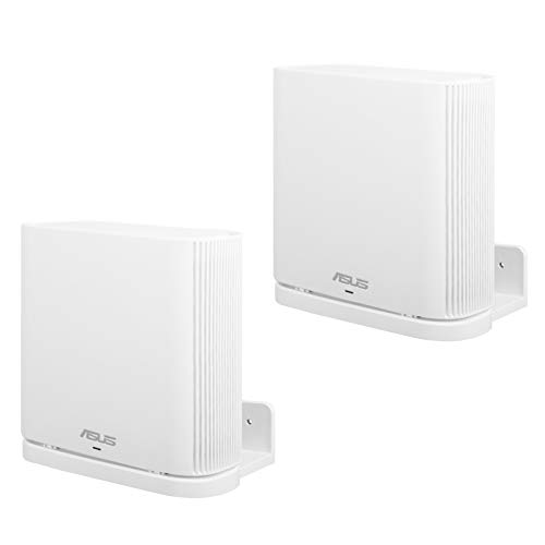 Wall Mount Holder for ASUS ZenWiFi AX Whole-Home Tri-Band Mesh WiFi 6 System (XT8)(CT8)(XT9),Simple and Sturdy Wall Mount Holder Stand Bracket by HOLACA (2 Pack, White)