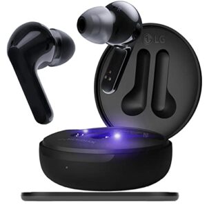 lg tone fn6 wireless earphones – bluetooth in earbuds with meridian sound and 10w qi wireless fast pad