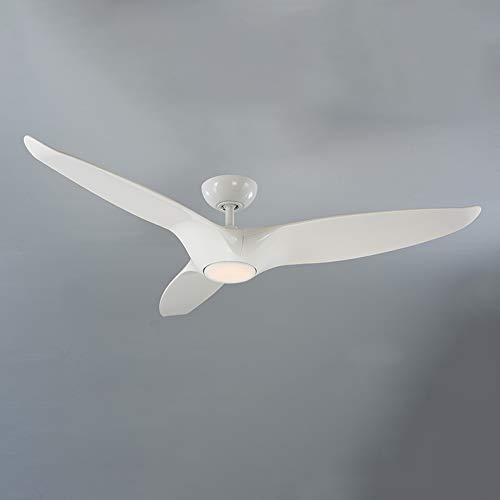 Morpheus III Smart Indoor and Outdoor 3-Blade Ceiling Fan 60in Gloss White with 3000K LED Light Kit and Remote Control works with Alexa, Google Assistant, Samsung Things, and iOS or Android App