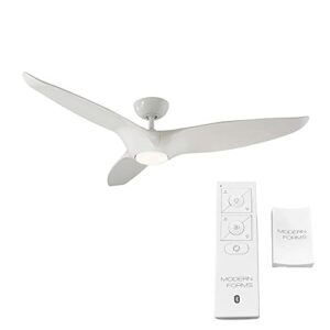 Morpheus III Smart Indoor and Outdoor 3-Blade Ceiling Fan 60in Gloss White with 3000K LED Light Kit and Remote Control works with Alexa, Google Assistant, Samsung Things, and iOS or Android App