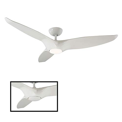 Morpheus III Smart Indoor and Outdoor 3-Blade Ceiling Fan 60in Gloss White with 3000K LED Light Kit and Remote Control works with Alexa, Google Assistant, Samsung Things, and iOS or Android App