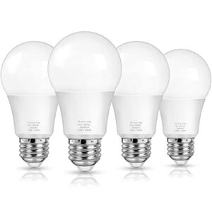 maxvolador a19 led light bulbs, 100 watt equivalent led bulbs, daylight 5000k, 1500 lumens, e26 standard base, non-dimmable, 13w bright white led bulbs for bedroom living room home office, 4-pack