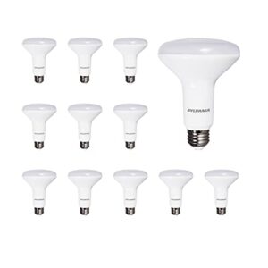 ledvance sylvania led flood br30 light bulb, 65w = 9w, 10 year, 650 lumens, dimmable, 5000k, daylight – 12 pack (41264)