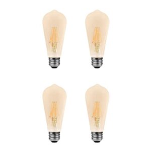 Sylvania LED Vintage Filament ST19 Light Bulb, 40W = 4.5W, 380 Lumens, Dimmable, Amber Glow - 4 Pack (40328)