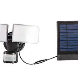 Sylvania Solar Security Wall Mount Light with PIR Sensor, Dual Head LED with Battery, 1000 lm, 5000K, Daylight, White Finish - 1 Pack (62410)