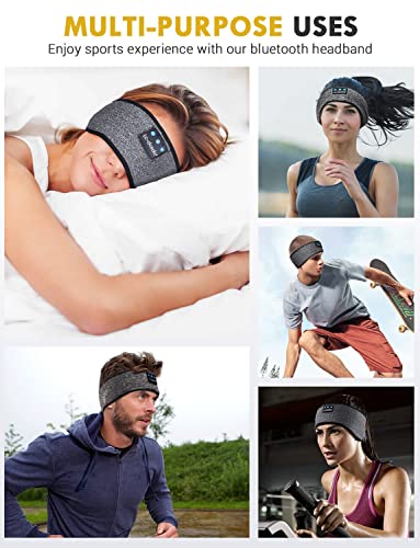 LC-dolida Sleep Headphones Bluetooth Headband, Cozy Band Wireless Sports Headband Headphones with Thin HD Stereo Speakers Perfect for Sleeping, Sport, Yoga, Travel Cool Gadgets for Women Man