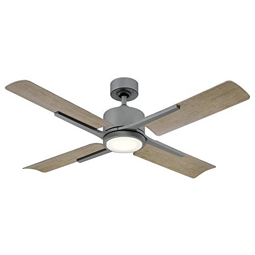 Cervantes Smart Indoor and Outdoor 4-Blade Ceiling Fan 56in Graphite Weathered Gray with 3500K LED Light Kit and Remote Control works with Alexa, Google Assistant, Samsung Things, and iOS or Android App