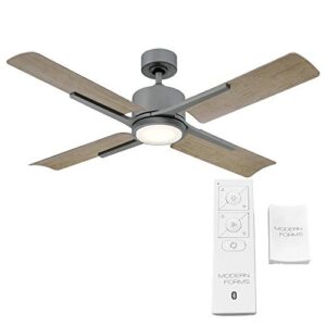 Cervantes Smart Indoor and Outdoor 4-Blade Ceiling Fan 56in Graphite Weathered Gray with 3500K LED Light Kit and Remote Control works with Alexa, Google Assistant, Samsung Things, and iOS or Android App