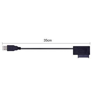 Cotchear USB 2.0 to Sata 7+6 13Pin Adapter Converter Cable for Laptop CD/DVD ROM Slimline Plug and Play Drive Data Transfer Cord