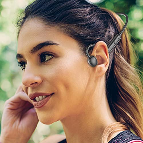 Wireless Bluetooth Headset Noise Cancelling, New Bone-Conduction Open Ear Headphones Earbuds Bluetooth 5.1 Waterproof Sweat Sports Earphones with Microphone for Running,Cycling &