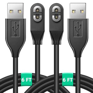 2 pack-6ft charging cable for aftershokz aeropex as800 & shokz openrun pro & openrun & openrun mini & opencomm magnetic charging cable usb charger cable for aftershokz aeropex headphones charger cords