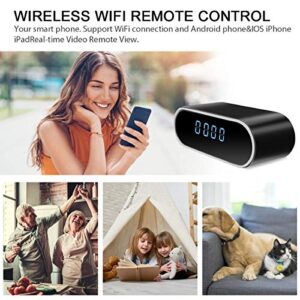 Hidden Camera Clock,HD 1080P WiFi Alarm Clock Camera with Night Vision/Motion Detection/Loop Recording Wireless Security Camera,Monitor Video Recorder Nanny Cam No Audio