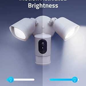 eufy Floodlight Cam 2, 2K, Built-in AI, 2-Way Audio, No Monthly Fees, 2,500-Lumen Brightness, Weatherproof, HomeBase Not Compatible, (Existing Outdoor Wiring and Junction Box Required) (Renewed)