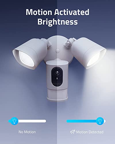 eufy Floodlight Cam 2, 2K, Built-in AI, 2-Way Audio, No Monthly Fees, 2,500-Lumen Brightness, Weatherproof, HomeBase Not Compatible, (Existing Outdoor Wiring and Junction Box Required) (Renewed)