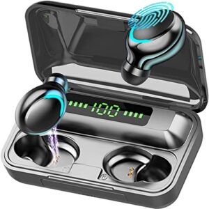 TWS F9, Bluetooth Earphones (Black). Touch Access Wireless & Bluetooth. Android & iPhone, Great Sound/Bass. USB Cable & Chargeable Case. Extra Buds Included. Good for Travel, Gym, All The Above.