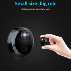 OUCAM Mini WiFi Spy Camera 1080P Video Recording Live Feed, Wireless Hidden Spy Cam Nanny Camera/Auto Night Vision/No Light Night Vision/Motion Activated Alarm(2023 Upgraded Phone APP)