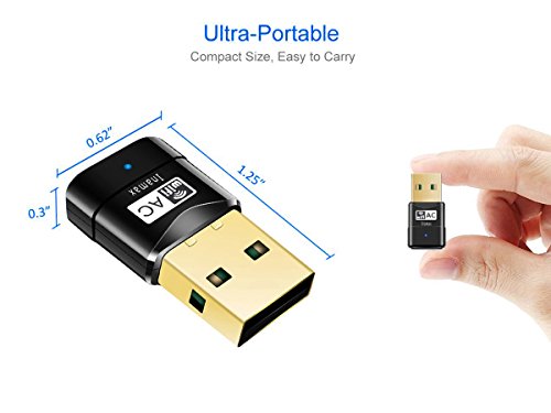 USB WiFi Adapter, AC600 Mini Wireless Network WiFi Dongle for PC/Desktop/Laptop, Dual Band (2.4G/150Mbps+5G/433Mbps) 802.11 ac, Support Windows 11/10/8/8.1/7/Vista/XP, Mac OS 10.9-10.15