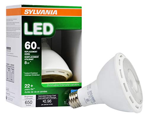 LEDVANCE Sylvania 79219 Dimmable 8W LED PAR30 Narrow Flood Bulb, White