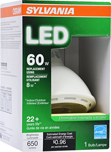 LEDVANCE Sylvania 79219 Dimmable 8W LED PAR30 Narrow Flood Bulb, White