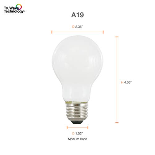 SYLVANIA LED TruWave Natural Series A19 Light Bulb, 75W Equivalent, Efficient 11W, Medium Base, 1100 Lumens. Dimmable, Frosted 5000K Daylight - 6 Pack (40819)