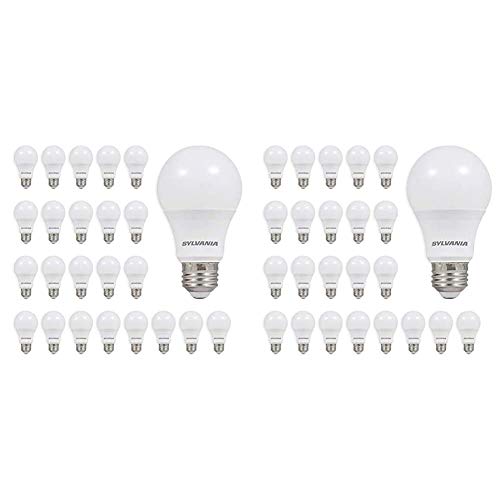 Sylvania A19 LED Light Bulb, 60W Equivalent, 24 Soft White Bulbs and 24 Daylight Bulbs (48 Bulbs Total)