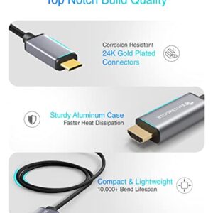 BlueRigger Premium USB C to HDMI Cable (10ft, 4K 60Hz, Braided, USB Type C) – Thunderbolt 3 Compatible with MacBook Pro/Air, iMac, Chromebook Pixel, Samsung Galaxy/Note, Dell, Surface Book