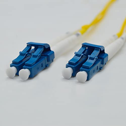 FiberCablesDirect - 3M OS2 LC LC Fiber Patch Cable | Duplex 9/125 LC to LC Singlemode Jumper 3 Meter (9.84ft) | Length Options: 0.5M-300M | 1g 10g sfp 10gbase lc/lc dx Yellow Zip-Cord PVC ofnr lc-lc