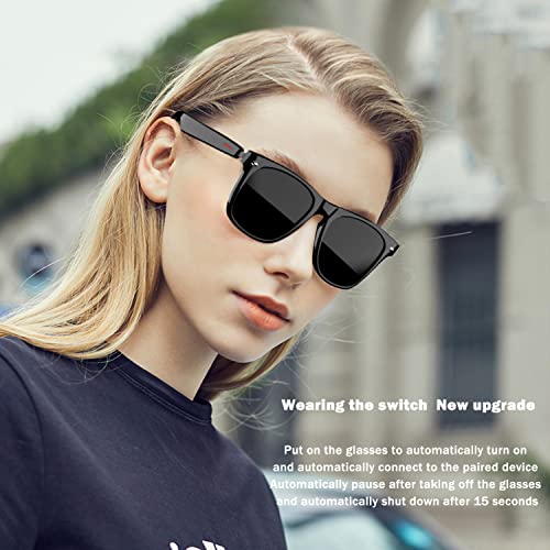 Loluka Smart Wireless Bluetooth Glasses Headphone Audio Sunglasses Open Ear Headphones Music Hands-Free Calling Speaker for Men Women