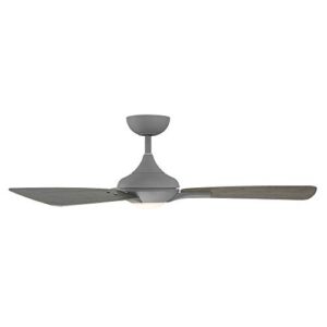 Mykonos Smart Indoor and Outdoor 3-Blade Ceiling Fan 52in Graphite Weathered Wood with 2700K LED Light Kit and Remote Control works with Alexa, Google Assistant, Samsung Things, and iOS or Android App