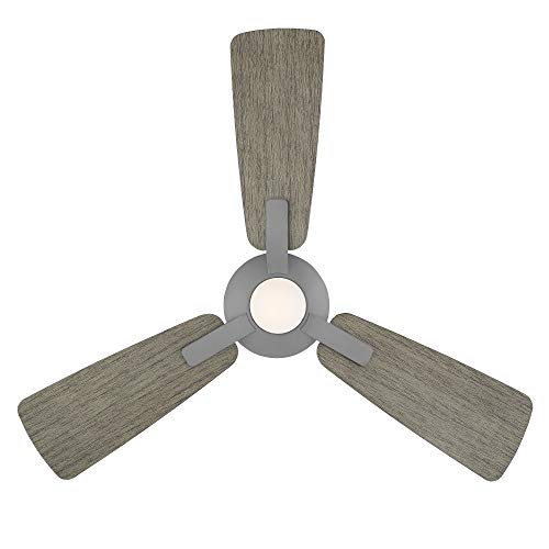 Mykonos Smart Indoor and Outdoor 3-Blade Ceiling Fan 52in Graphite Weathered Wood with 2700K LED Light Kit and Remote Control works with Alexa, Google Assistant, Samsung Things, and iOS or Android App