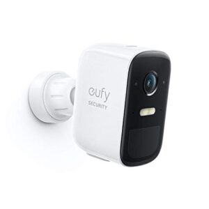 eufy security, eufycam 2c pro wireless home security add-on camera, 2k resolution, 180-day battery life, homekit compatibility, ip67 weatherproof, night vision, and no monthly fee.