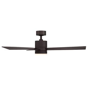 Axis Smart Indoor and Outdoor 3-Blade Ceiling Fan 52in Bronze with 3000K LED Light Kit and Remote Control works with Alexa, Google Assistant, Samsung Things, and iOS or Android App