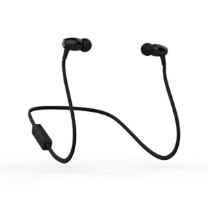 scosche bt102 rechargeable bluetooth wireless earbuds with in-line microphone, music control buttons and noise isolating ear cushions, black